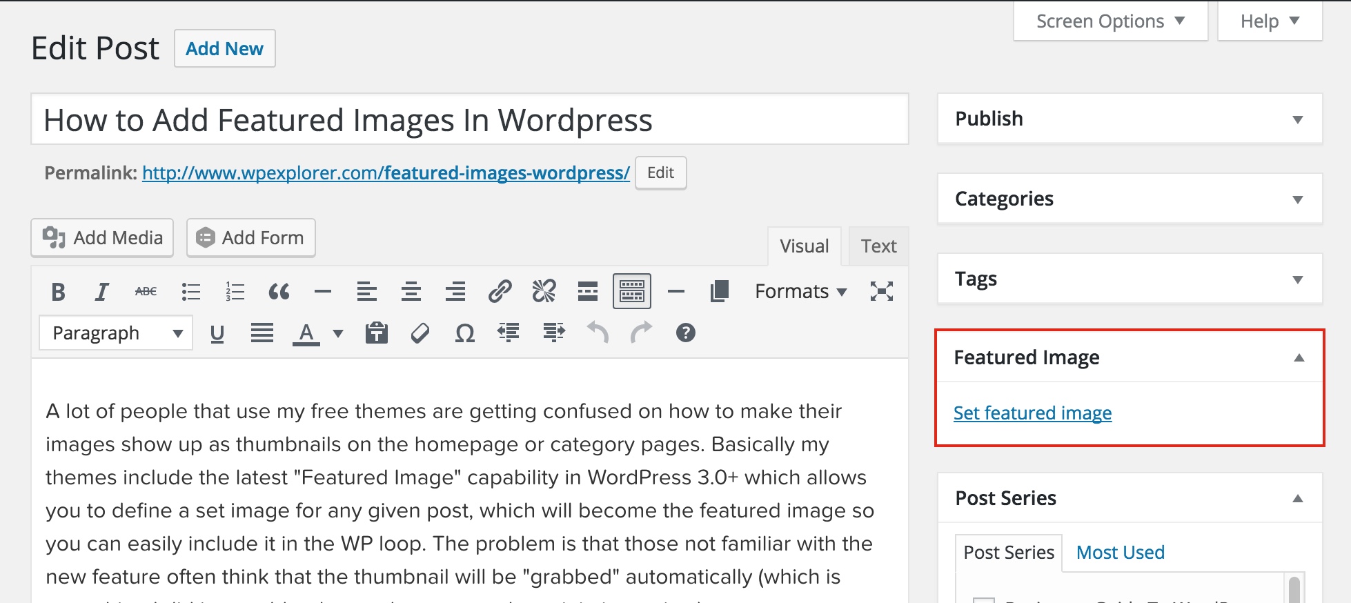 How To Add Featured Images In WordPress WPExplorer