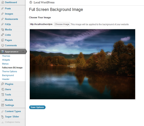 Full Screen Image Background Wordpress Plugin