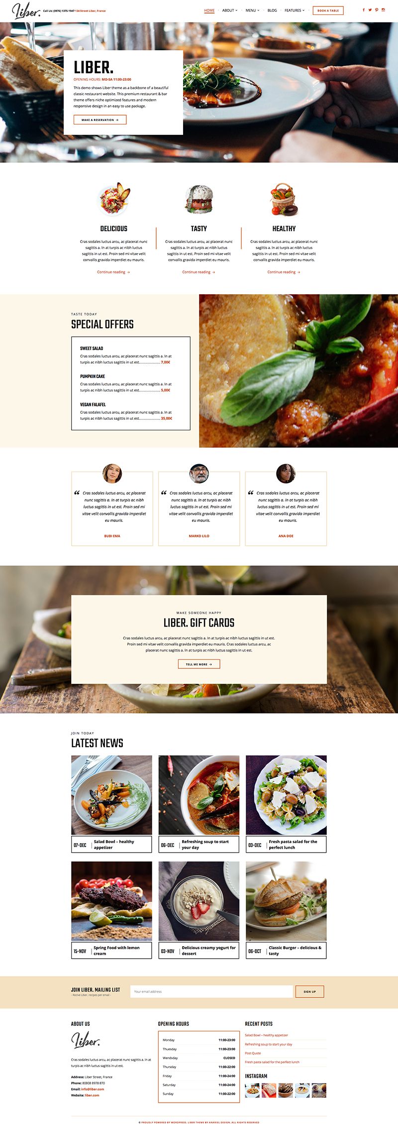 Liber Ultimate Restaurant & Bar WordPress Theme - WPExplorer